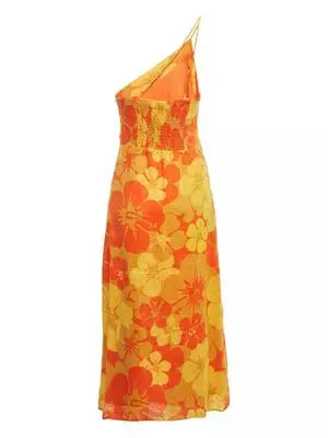 Faithfull The Brand One-shoulder Floral Print Midi Dress - Yellow
