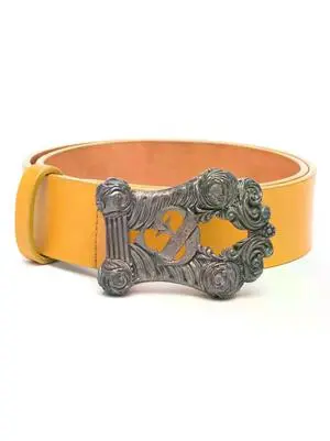 Gianfranco Ferre 2000s Logo-buckle Leather Belt - Yellow