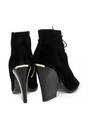 Burberry 105mm Lace-up Peep-toe Ankle Boots