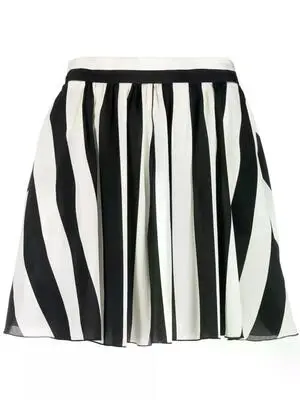Dolce & Gabbana 2000s High-waisted Striped Silk Skirt - Black