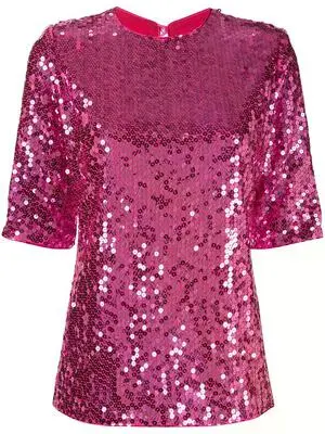 Saint Laurent 1990s Sequinned Short-sleeved Blouse