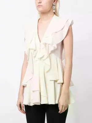 Alexander McQueen Silk Ruffled Blouse