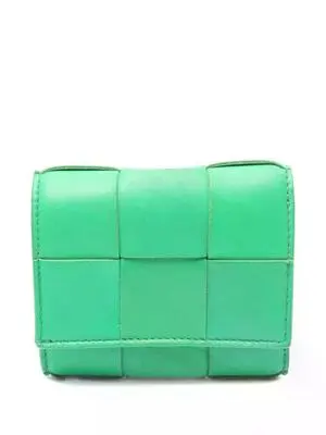 Bottega Veneta 2000s Intrecciato Zipper Wallet - Green