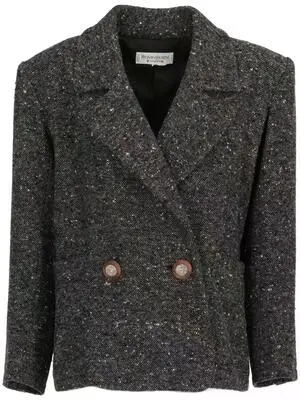 Saint Laurent Pre-owned 1980 Marbled Wool Jacket - Grey