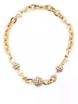 Valentino Garavani 1980s Crystal-embellished Chain Necklace - Gold