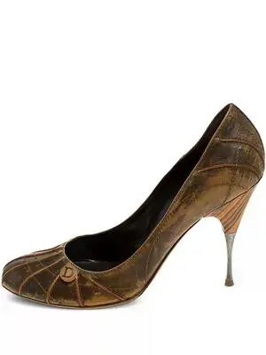 Dior 110mm Leather Heeled Pumps - Brown