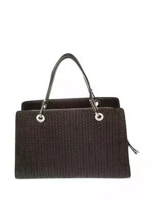 LANCEL Interwoven Leather Tote Bag