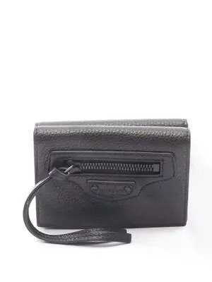 Balenciaga 2010-2025 Calfskin Mini Classic Neo Wallet Small Wallets - Black