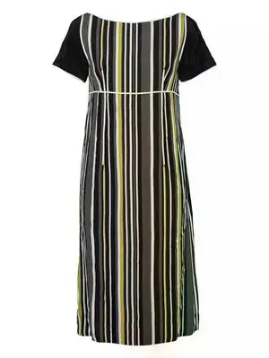 Prada Striped Bateau Neck Dress