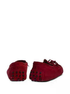 TOD'S Suede Moccasin Loafers - Red