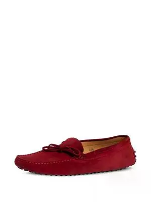 TOD'S Suede Moccasin Loafers - Red