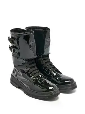 Dolce & Gabbana Patent-finish Combat Boots