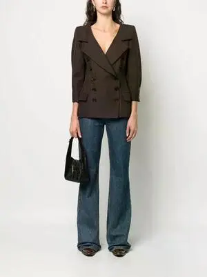 Gianfranco Ferre 1990s Wide-lapel Double-breasted Silk Jacket
