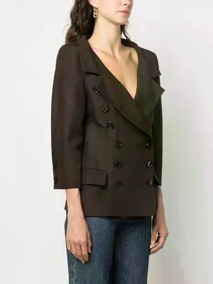 Gianfranco Ferre 1990s Wide-lapel Double-breasted Silk Jacket