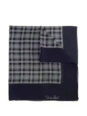 MILA SCHON Pre-owned Check-print Silk Scarf - Blue