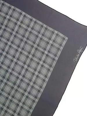 MILA SCHON Pre-owned Check-print Silk Scarf