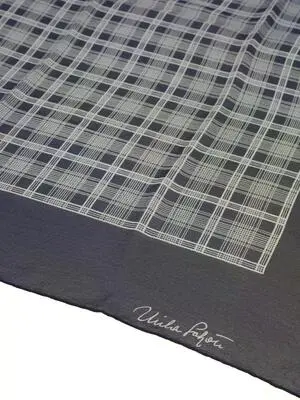 MILA SCHON Pre-owned Check-print Silk Scarf