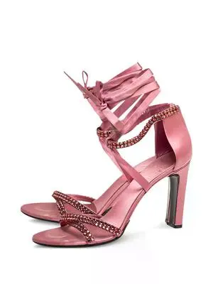 Gucci 105mm Satin Crystal-embellished Sandals
