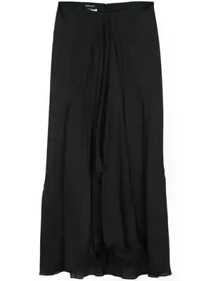 Giorgio Armani 2000s Draped-panel Silk Maxi Skirt