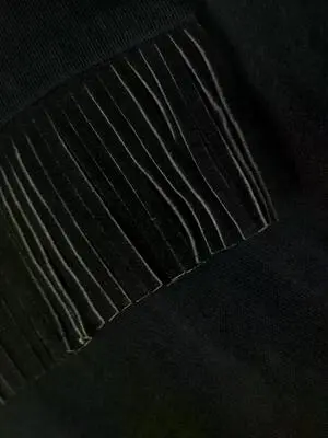 Saint Laurent 1980s Fringed Wool Scarf
