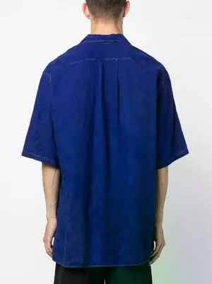 Gianfranco Ferre 1990s Patterned-jacquard Short-sleeved Shirt