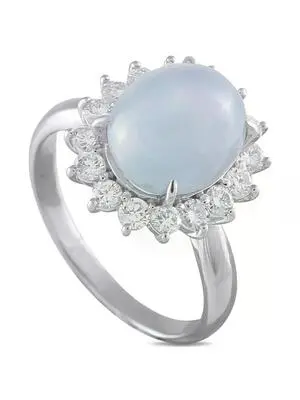 LB EXCLUSIVE Platinum, Diamond, And Sapphire Ring - Silver