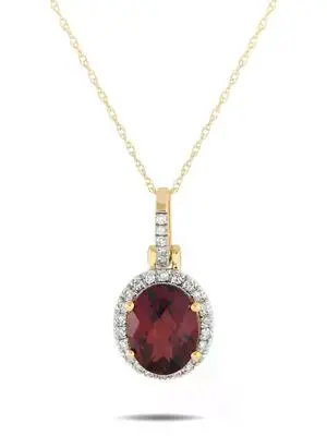 LB EXCLUSIVE 14k Yellow Garnet And Diamond Necklace - Gold