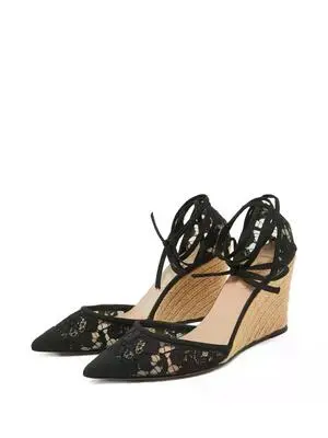 Valentino Garavani Lace Mesh Wedge Pumps
