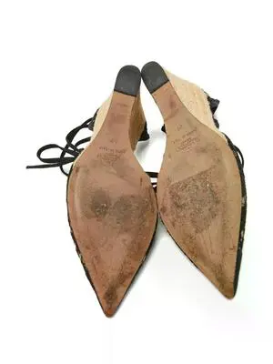 Valentino Garavani Lace Mesh Wedge Pumps