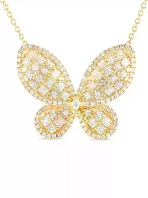 LB EXCLUSIVE 14k Yellow Butterfly Diamond Necklace - Gold