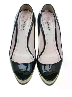 Miu Miu 130mm Patent Leather Platform Pumps