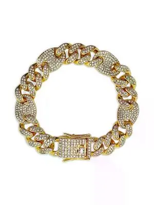 JENNIFER GIBSON JEWELLERY 2000s Crystal-embellished Chain Bracelet - Gold
