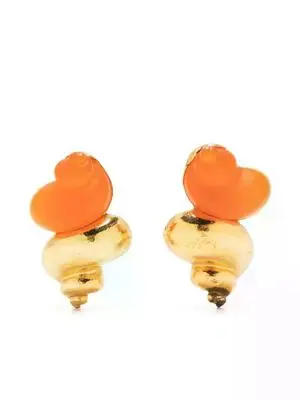 Dior Shell Earrings - Gold