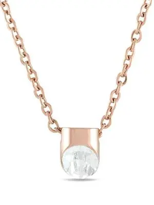 Calvin Klein Rose Gold Pvd-plated Stainless Steel White Crystal Necklace - Pink