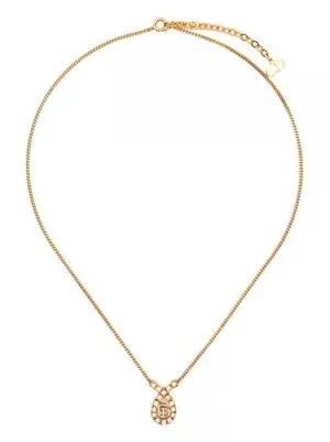 Dior 1990s Cd Pendant Necklace - Gold