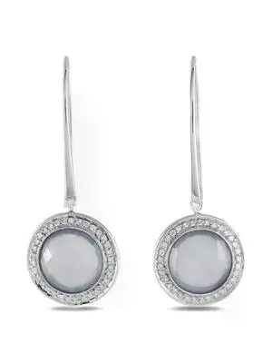 CASATO 18kt White Gold Chalcedony Drop Earrings - Silver