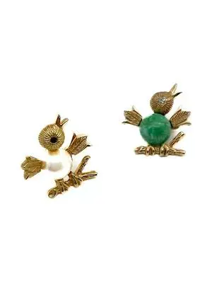 JENNIFER GIBSON JEWELLERY 1960s Sarah Coventry Jelly Belly Chick Brooch - Gold