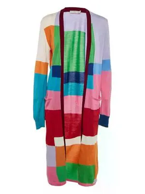 MARY KATRANTZOU Geometric-pattern Wool Cardigan - Blue