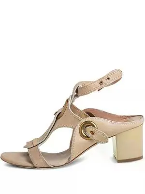 FERRAGAMO Eyelet Leather Sandals