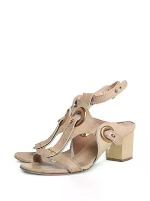 FERRAGAMO Eyelet Leather Sandals