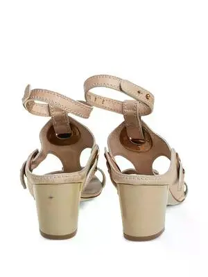 FERRAGAMO Eyelet Leather Sandals