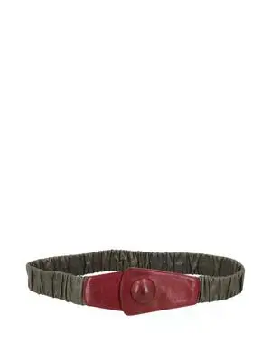 MILA SCHON Leather Elasticated Belt - Green