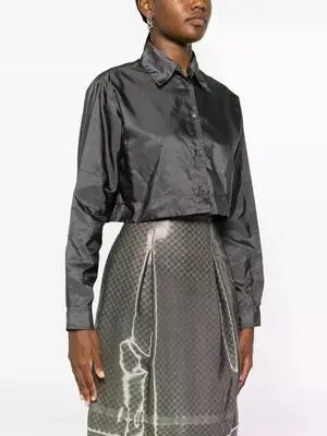 Prada 2000s Cropped Chiffon Silk Shirt