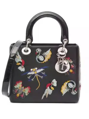 Dior Lady Two-way Enamel Embroidery Handbag