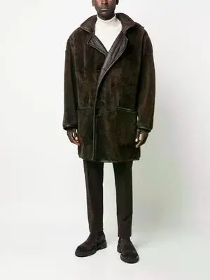 Gianfranco Ferre 1990s Shearling Hooded Coat