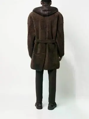Gianfranco Ferre 1990s Shearling Hooded Coat