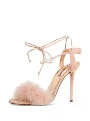 CHARLOTTE OLYMPIA 110mm Salsa Feather-embellished Sandals