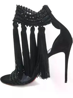 CHRISTIAN LOUBOUTIN 110mm Heeled Suede Sandals - Black