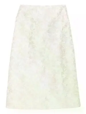 Dior 2010s Embroidery Midi Skirt - Neutrals