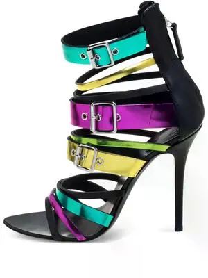 GIUSEPPE ZANOTTI 120mm Buckle Cage Sandals - Yellow
